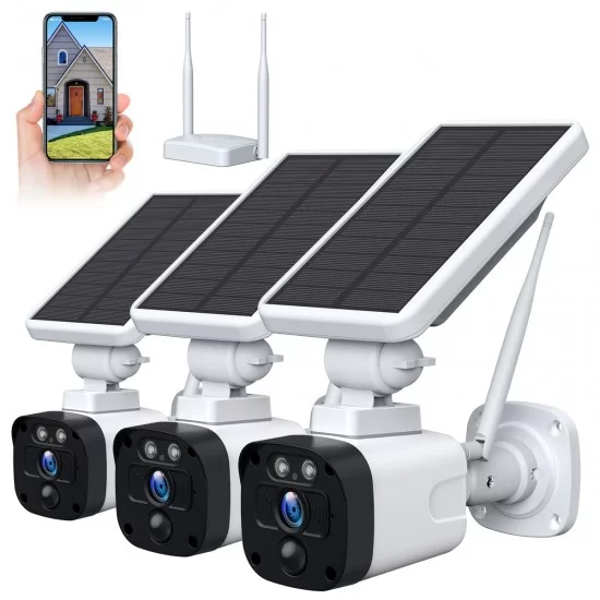 Campark SC02/SC14 4MP Solar Powered Wifi Outdoor Security Camera System ...