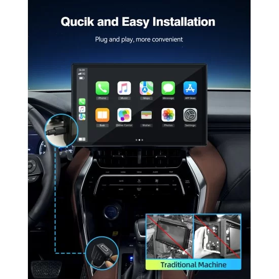 Campark RC07 9 Inch Wireless Car Stereo Apple Car Play and Android Auto with HD Touch Screen and ...