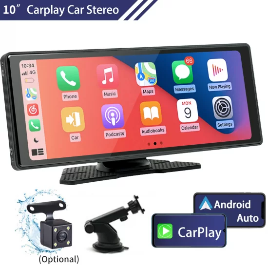 Car Stereo Wireless CarPlay & Android Auto 10'' HD Touchscreen Car Video Players with Screen ...