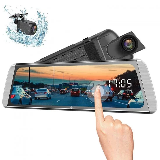 Campark R10 Video Streaming Rearview Mirror Dual 1080P Dash Cam and ...